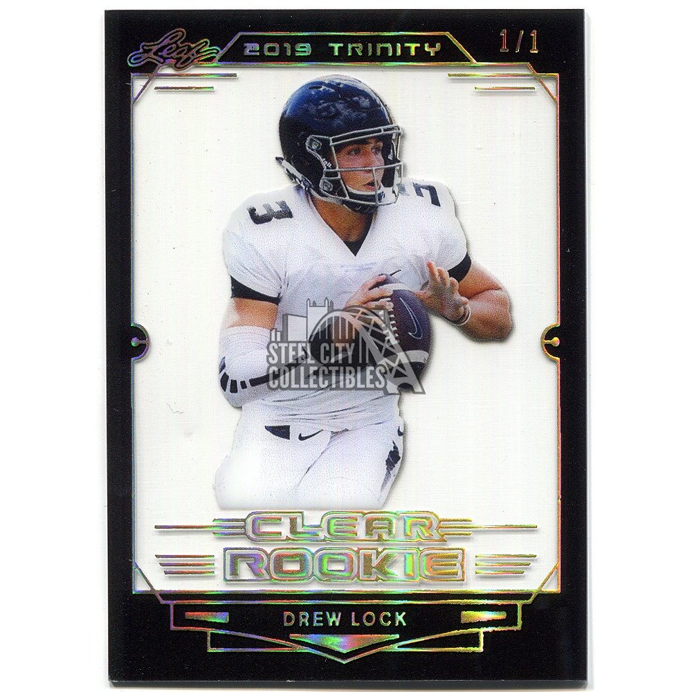 Drew Lock 2019 Leaf Trinity Football Clear Rookie Acetate Card RC 1/1 ...