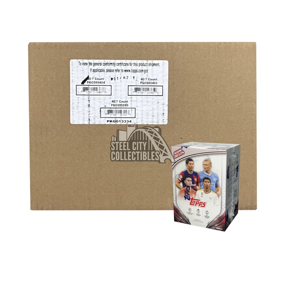 2023-24 Topps UEFA Club Competitions Soccer Blaster 40-Box Case | Steel City Collectibles