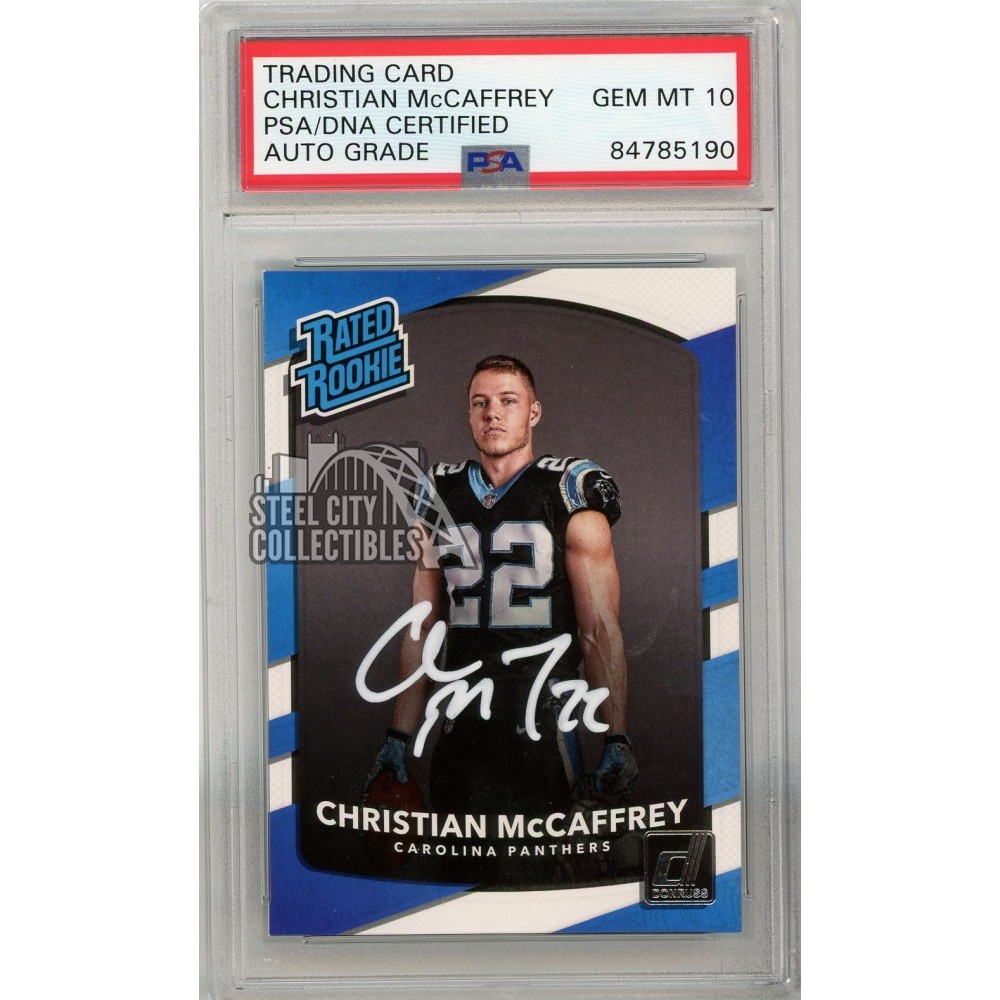 Christian McCaffrey 2017 Donruss Autograph Rookie Card #318 PSA/DNA 10 ...