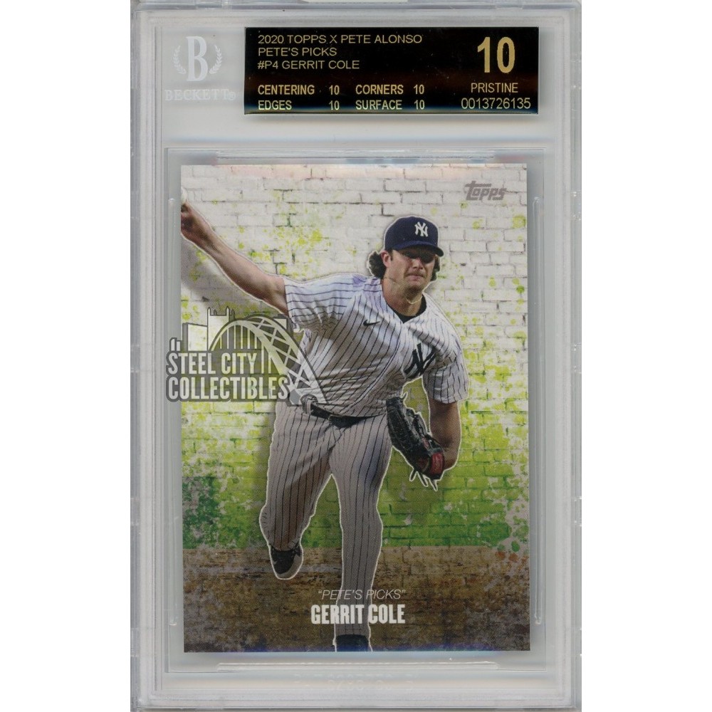 Gerrit Cole 2020 Topps x Pete Alonso Card #P4 BGS 10 Pristine Black ...