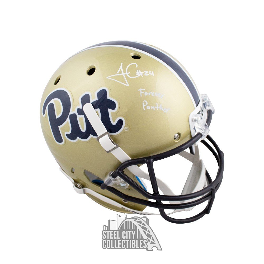James Conner Forever Panther Autographed Pitt Full-Size Football Helmet ...