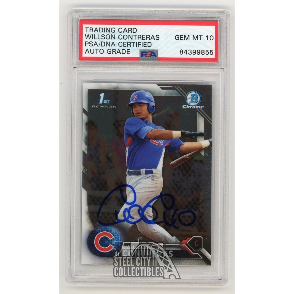 Willson Contreras 2016 Bowman Chrome Autographed Card BCP16 - PSA/DNA ...