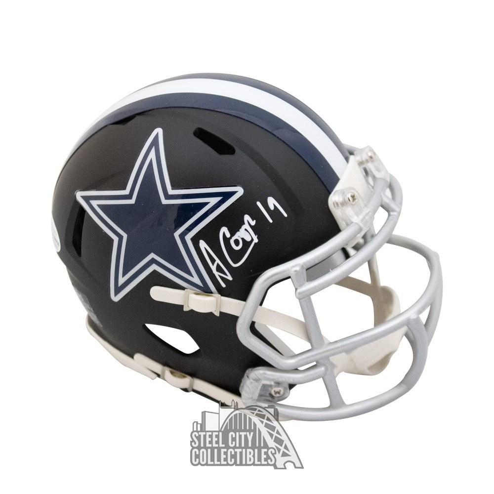 Amari Cooper Autographed Dallas Cowboys Flat Black Mini Football Helmet ...