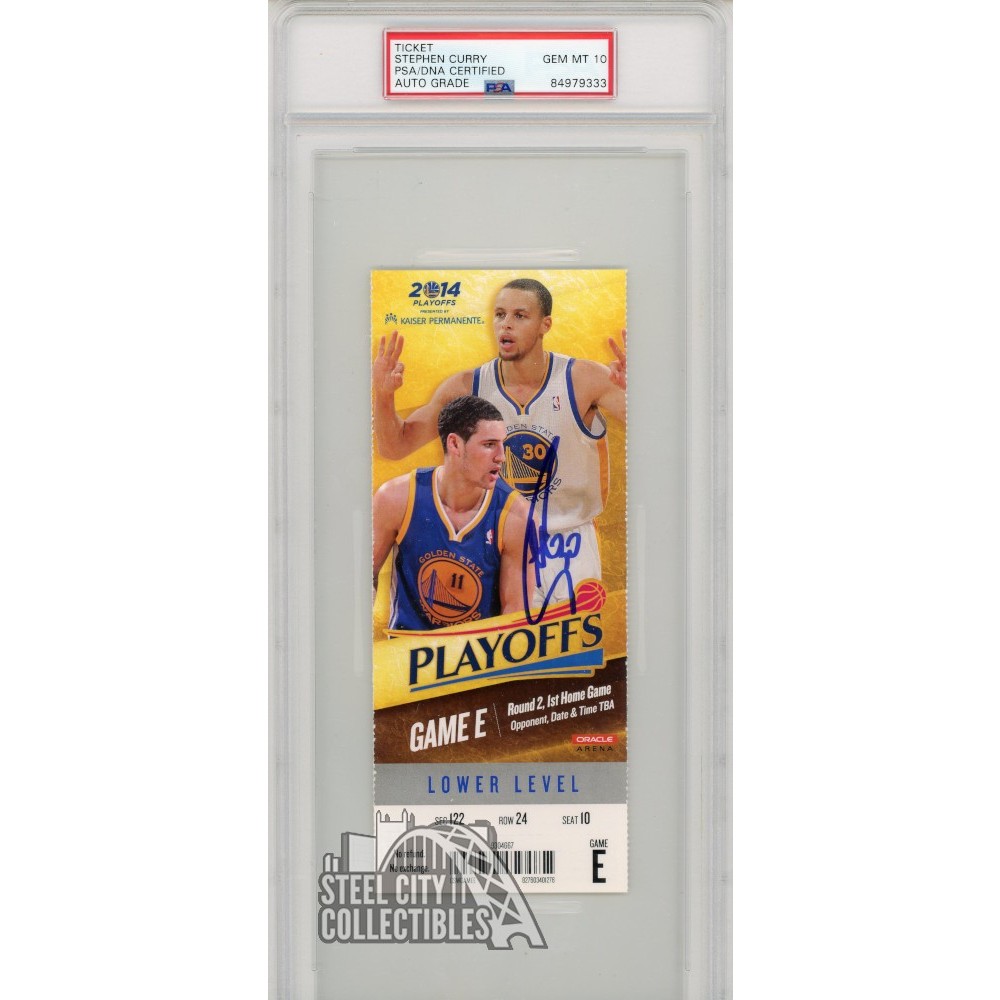 Stephen Curry Autographed 2014 NBA Round 2 Game E Ticket PSA/DNA 10 ...