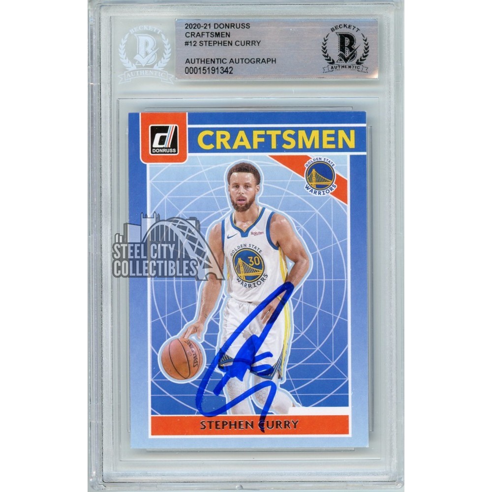 Stephen Curry 2020-21 Panini Donruss Craftsmen Autograph Card #12 BAS ...