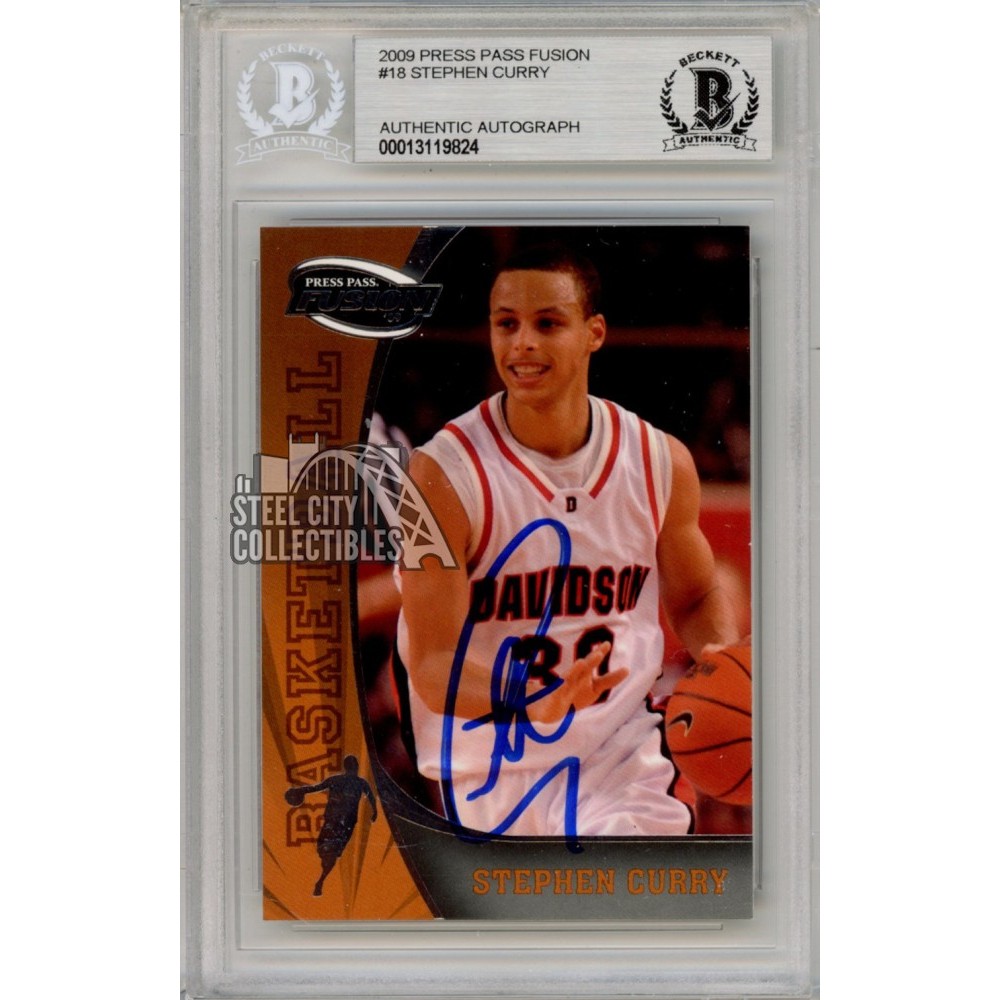 Stephen Curry 2009-10 Press Pass Fusion Autograph Rookie Card #18 BAS ...
