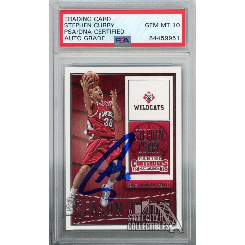 Stephen Curry 2015 Panini Contenders Draft Autograph Card #87 PSA/DNA ...