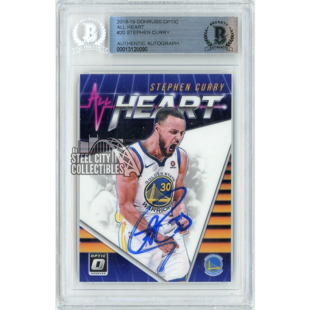 Stephen Curry Autographed 2018-19 Panini Donruss Optic All Heart ...