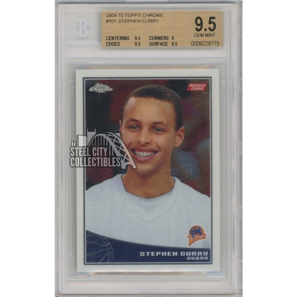Stephen Curry 2009-10 Topps Chrome Rookie Card 211/999 #101 BGS 9.5 Gem ...