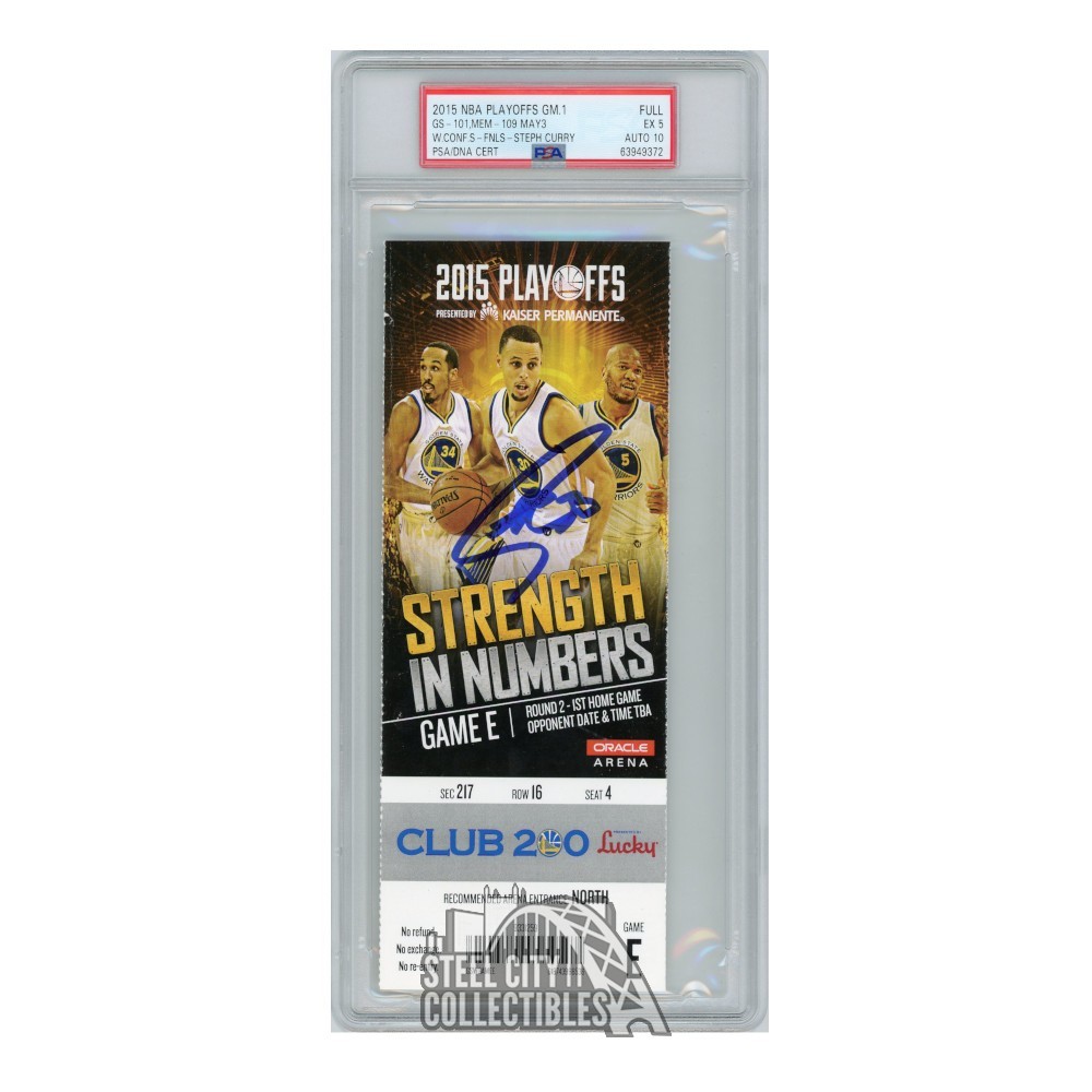 Stephen Curry Autographed 2015 NBA WCSF Game 1 Ticket - PSA/DNA EX-5 ...