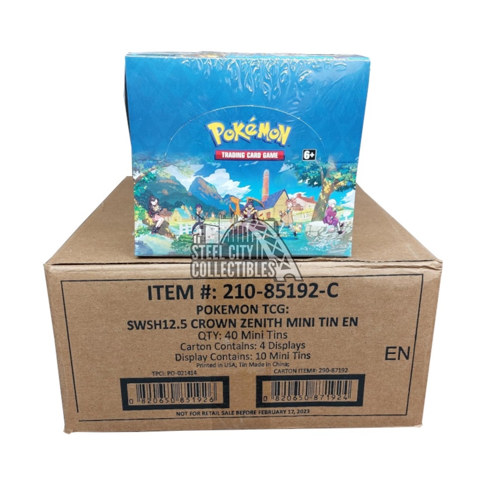 Pokemon Crown Zenith Mini Tin 4-Display Case | Steel City Collectibles