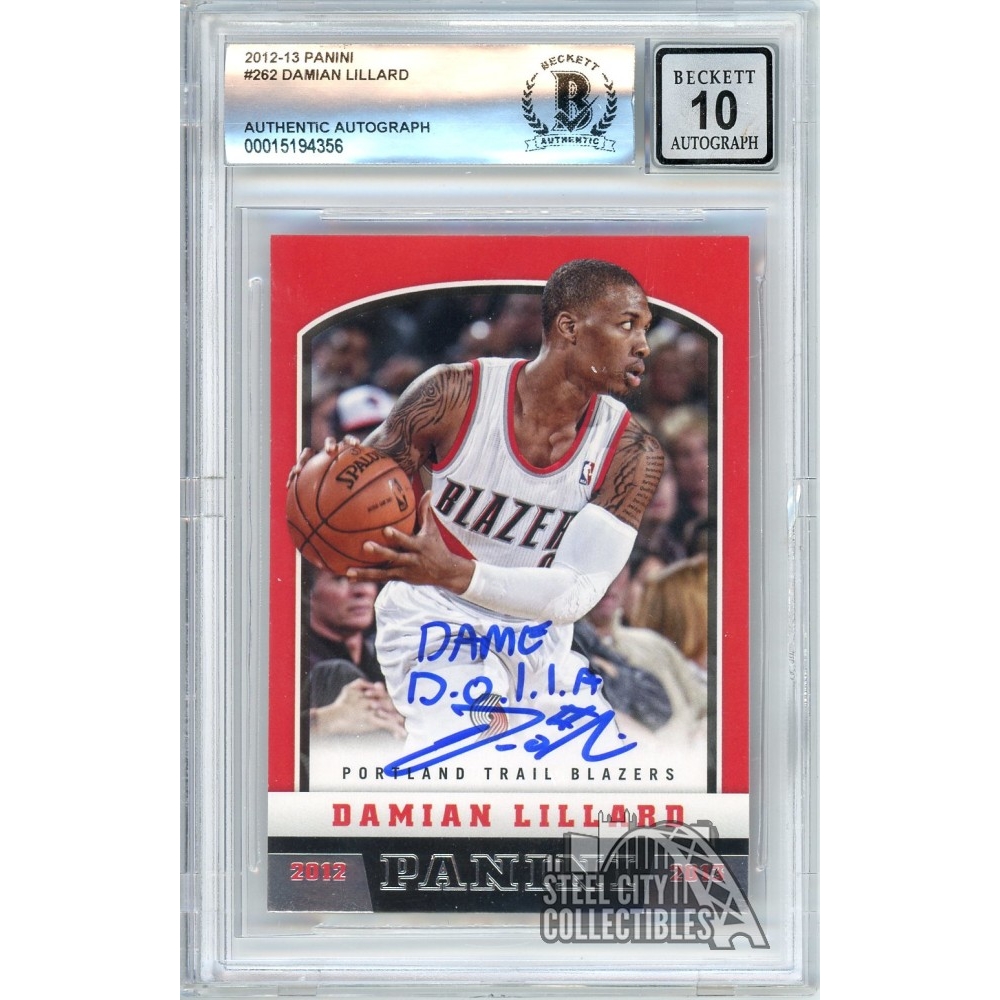 Damian Lillard 2012-13 Panini Autograph "Dame Dolla" Rookie Card #262 ...