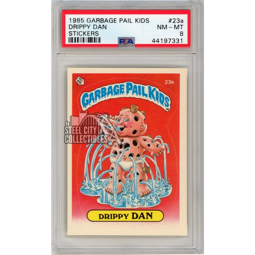 Drippy Dan 1985 Garbage Pail Kids Sticker Card #23a PSA 8 | Steel City ...