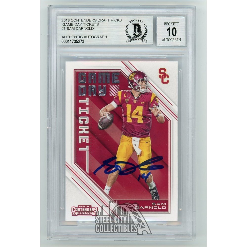 Sam Darnold 2018 Contenders Draft Picks Game Day Tickets Autograph Card - BAS 10 | Steel City ...