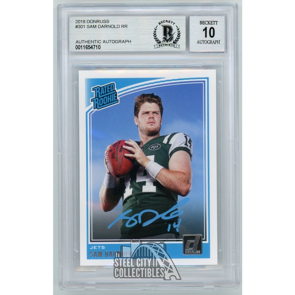 Sam Darnold 2018 Donruss Rated Rookie Autograph RC Rookie Card #301 ...