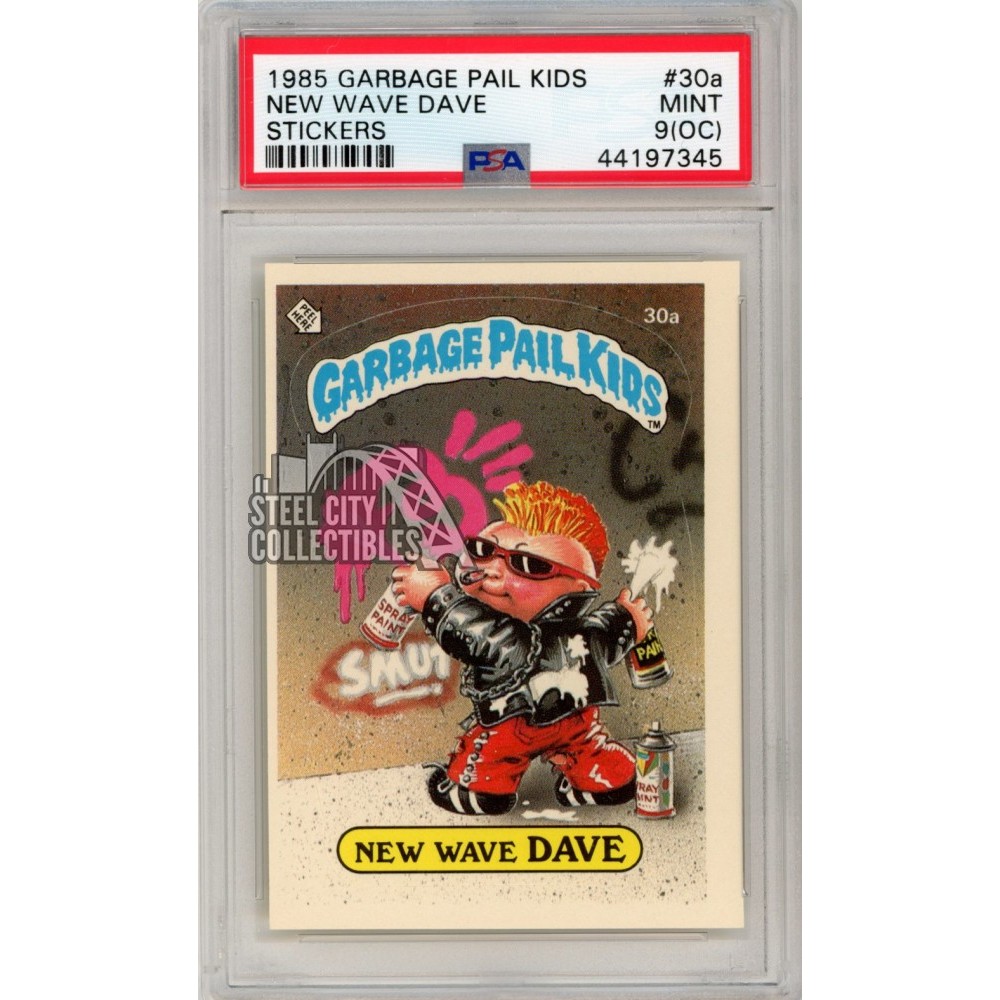 New Wave Dave 1985 Topps Garbage Pail Kids Sticker Card #30a PSA 9 (OC ...