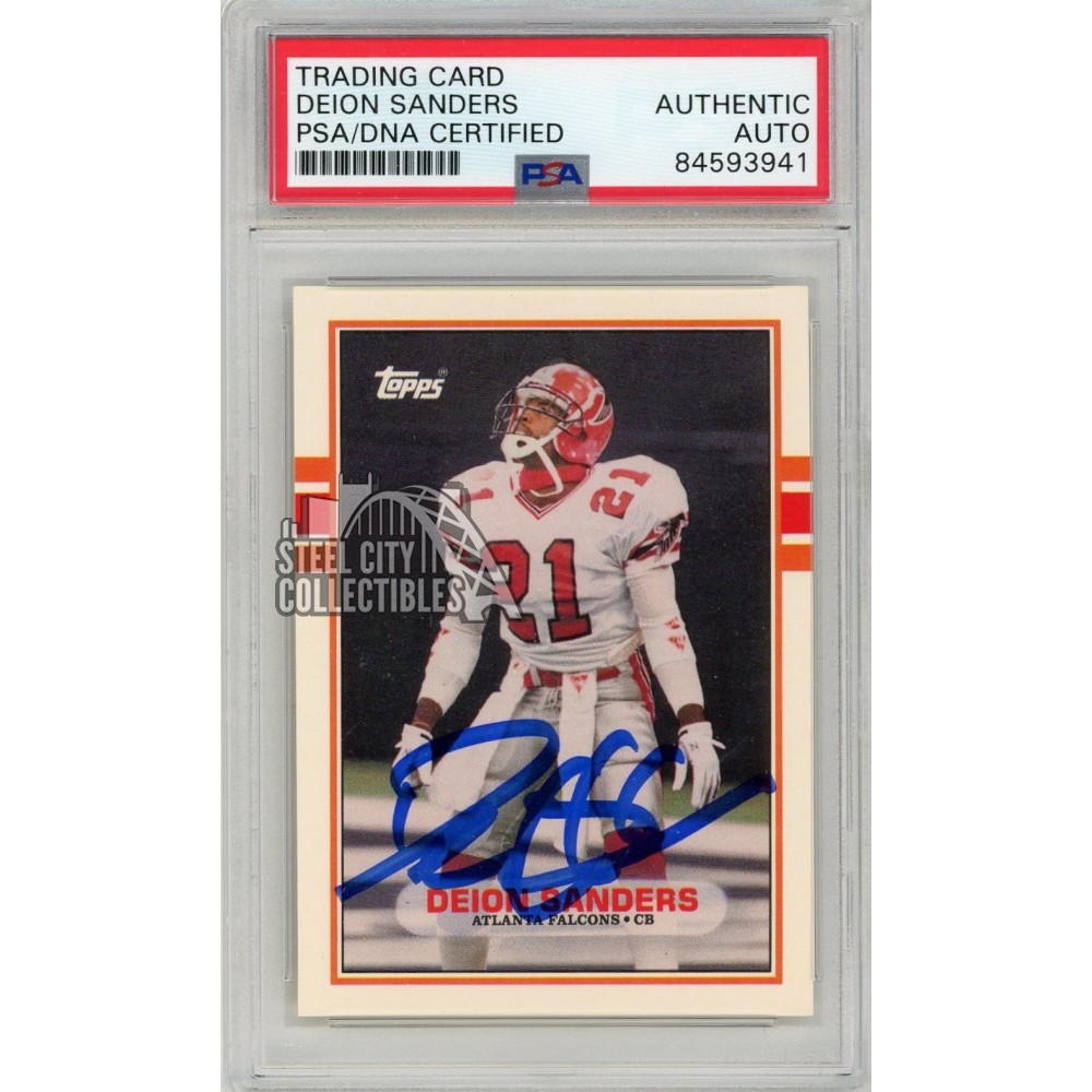 Deion Sanders 1989 Topps Traded Football Autograph Card #30T PSA/DNA ...