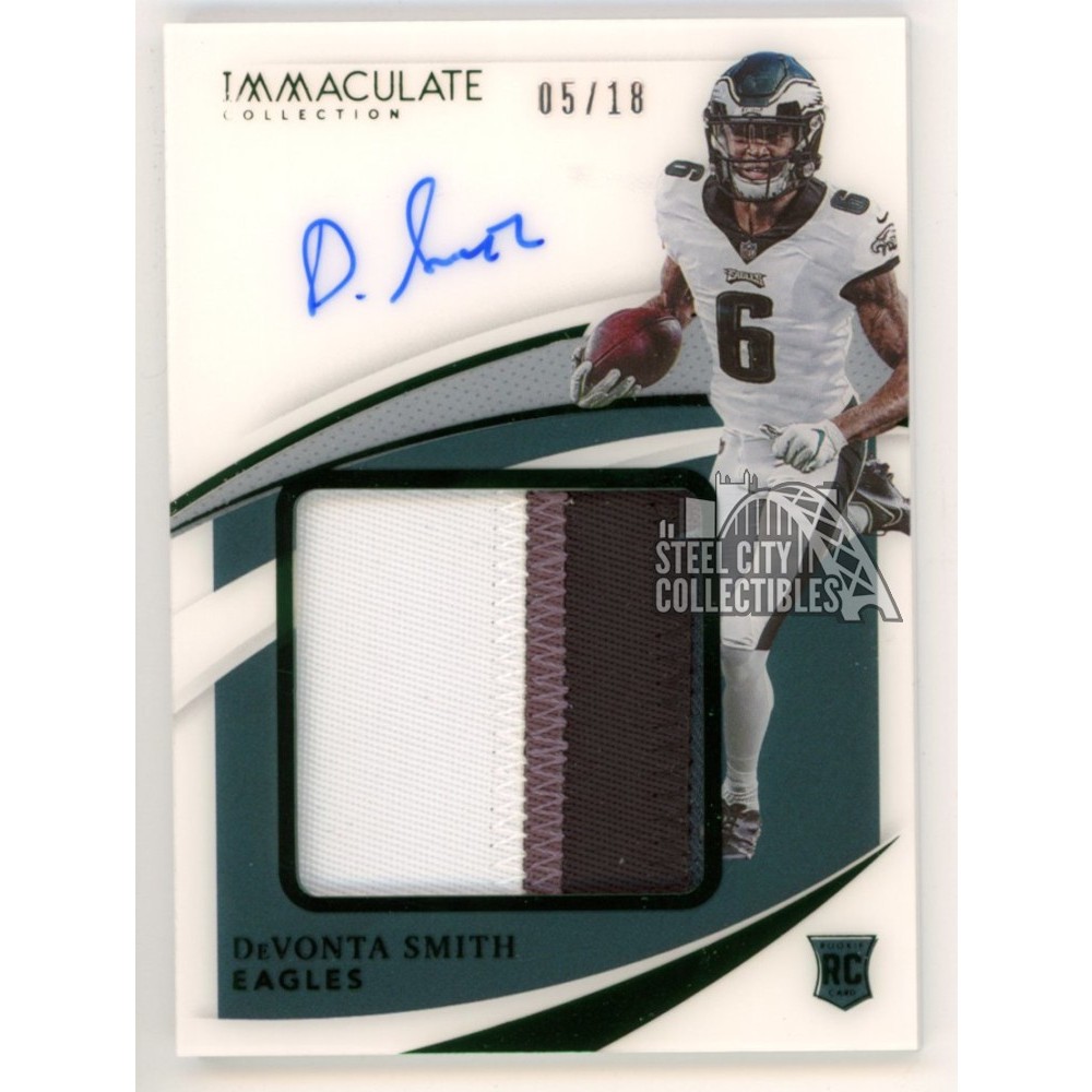 DeVonta Smith 2021 Immaculate FOTL Rookie Patch Autograph Card 05/18 ...