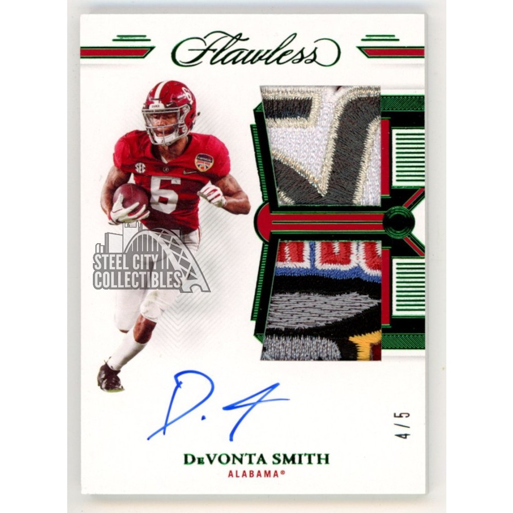 DeVonta Smith 2022 Panini Flawless Collegiate Emerald Autograph Logo ...