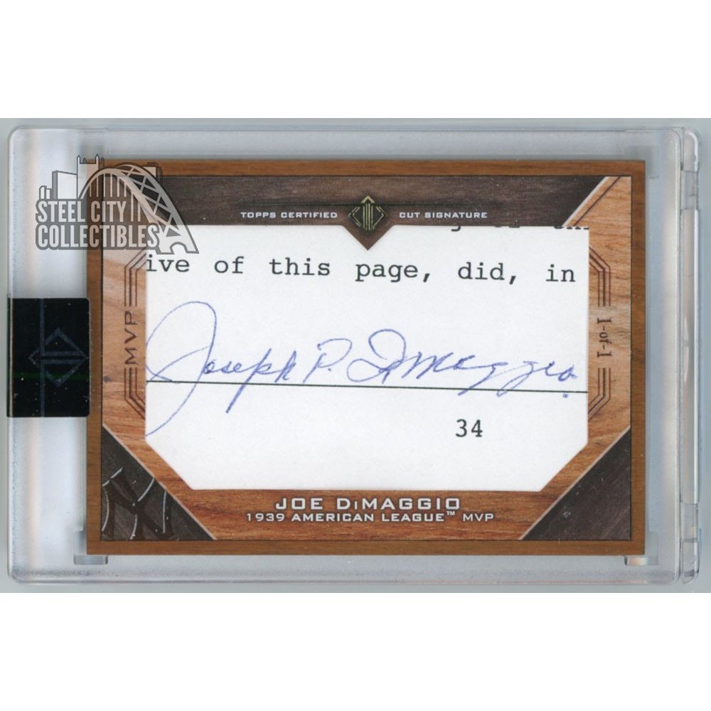 Joe Dimaggio 2017 Topps Transcendent Baseball MVP Cut Signature ...