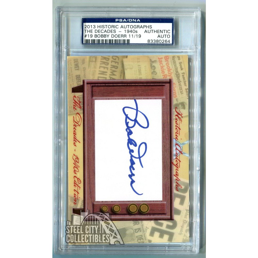 Bobby Doerr 2013 Historic Autographs Decades 1940s Cut Signature PSA 11 ...