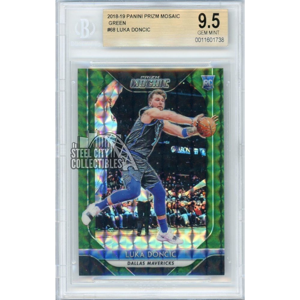 Luka Doncic 2018-19 Panini Prizm Mosaic Green Rookie Card #68 BGS 9.5 ...