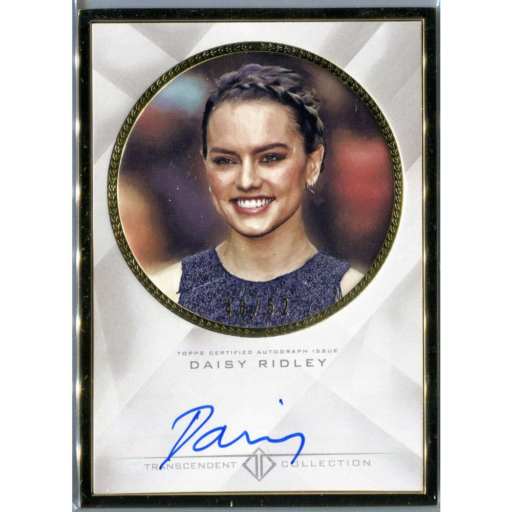 Daisy Ridley 2016 Topps Transcendent Base Framed Autograph Auto Card 48 ...