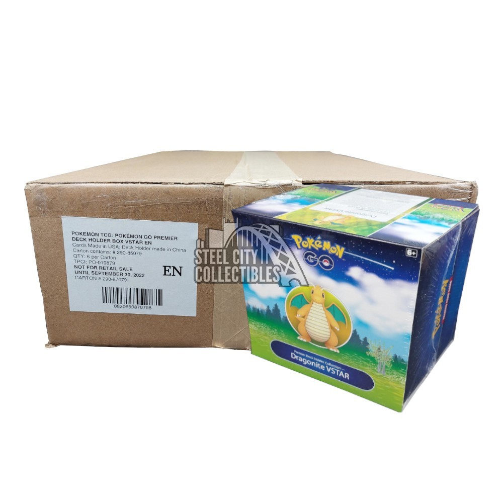 Pokemon Go TCG Premier Deck Holder Collection Dragonite VStar 6-Box ...