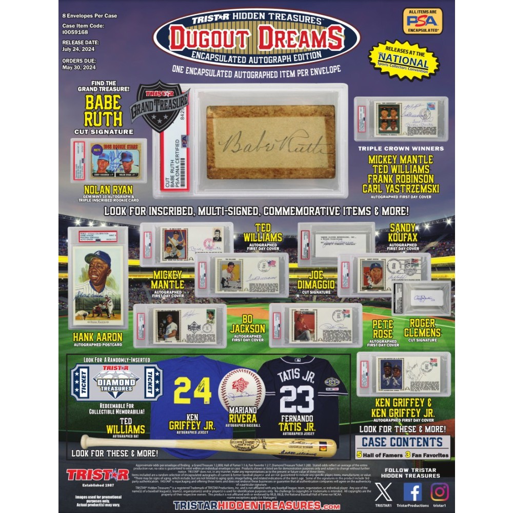 2024 Tristar Hidden Treasures Dugout Dreams Encapsulated Autograph ...