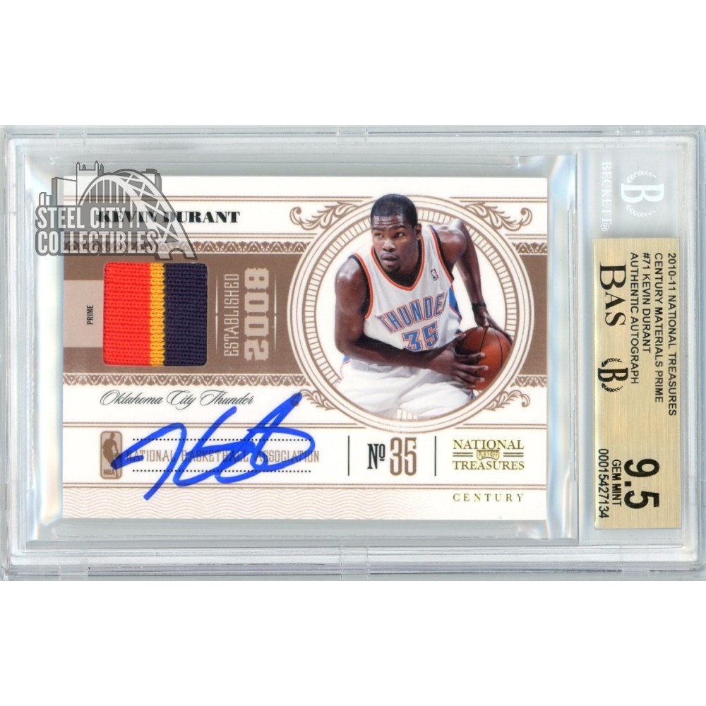 Kevin Durant 2010-11 Panini National Treasures Autograph Patch Card 1/ ...