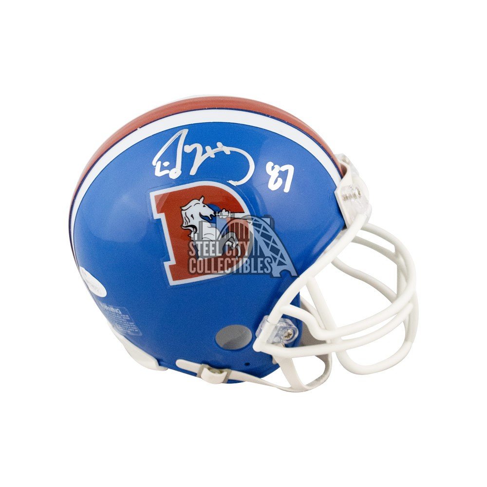 Ed McCaffrey Autographed Denver Broncos Mini Football Helmet - JSA COA ...