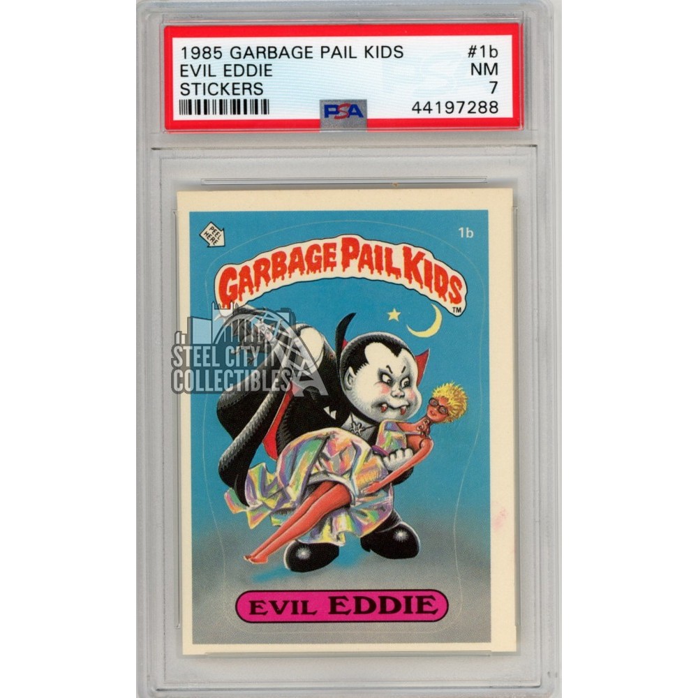 Evil Eddie 1985 Garbage Pail Kids Sticker Card #1b PSA 7 | Steel City Collectibles
