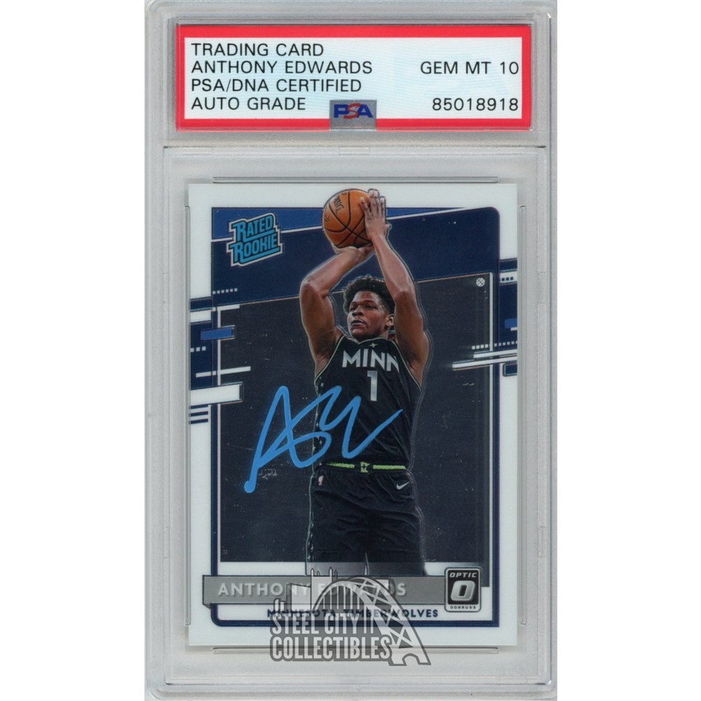 Anthony Edwards 2020-21 Panini Donruss Optic Rated Rookie Autograph ...