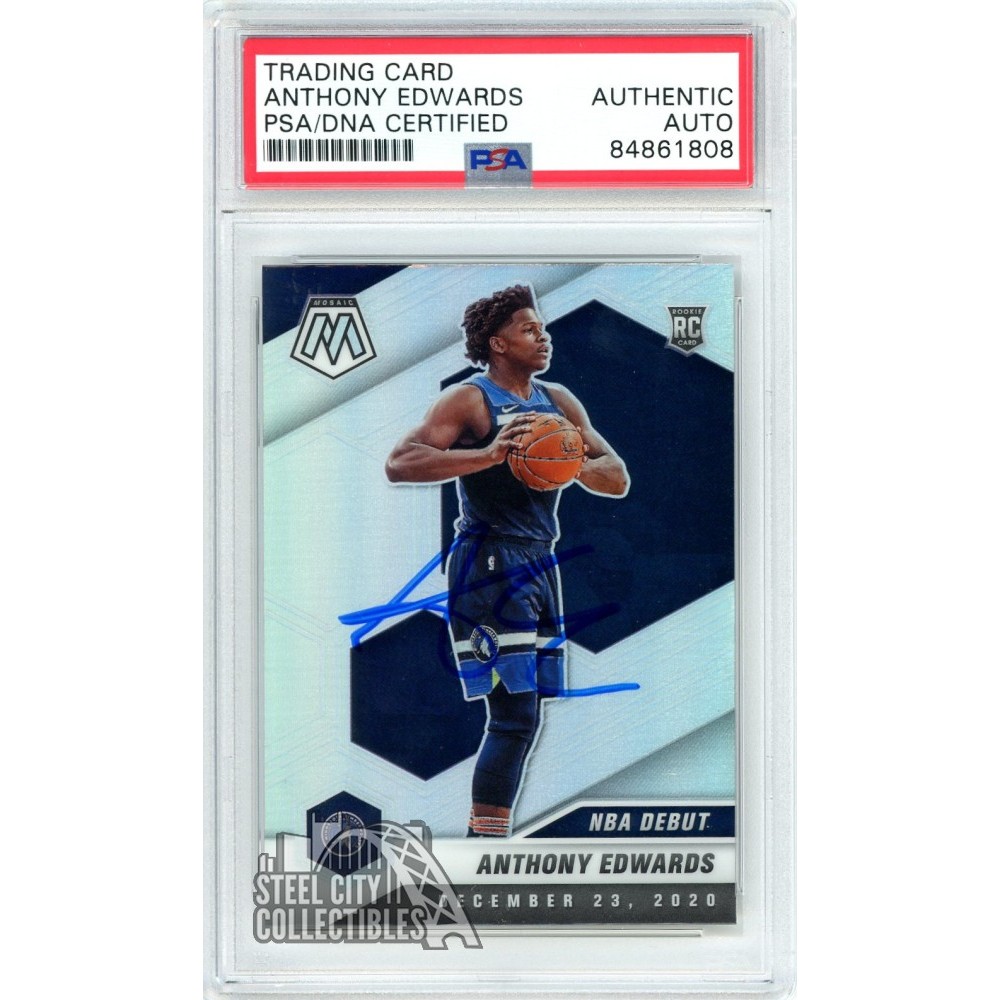 Anthony Edwards 2020-21 Panini Mosaic Debut Silver Autograph Rookie ...