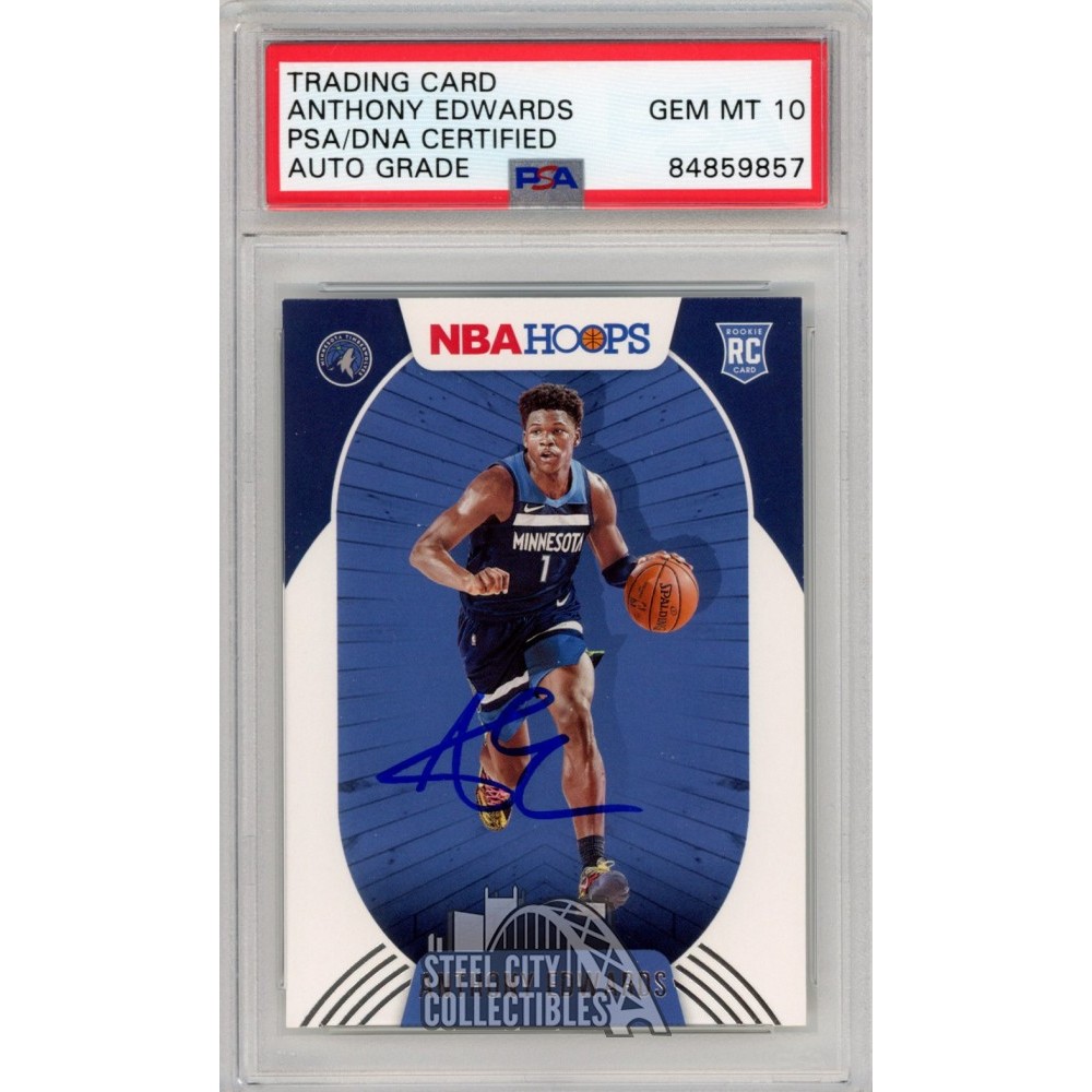 Anthony Edwards 2020-21 Panini Hoops Autograph Rookie Card #216 PSA/DNA ...