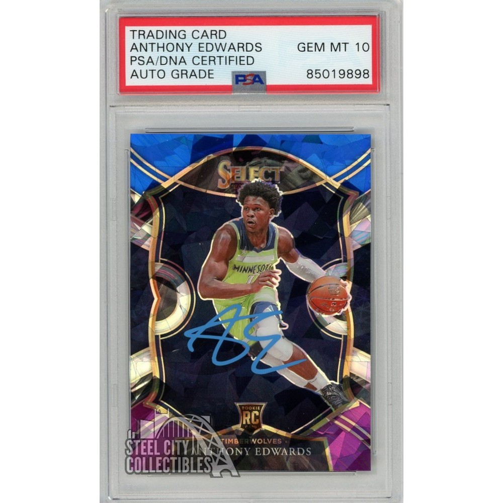 Anthony Edwards 2020-21 Panini Select Blue White Purple Cracked Ice ...