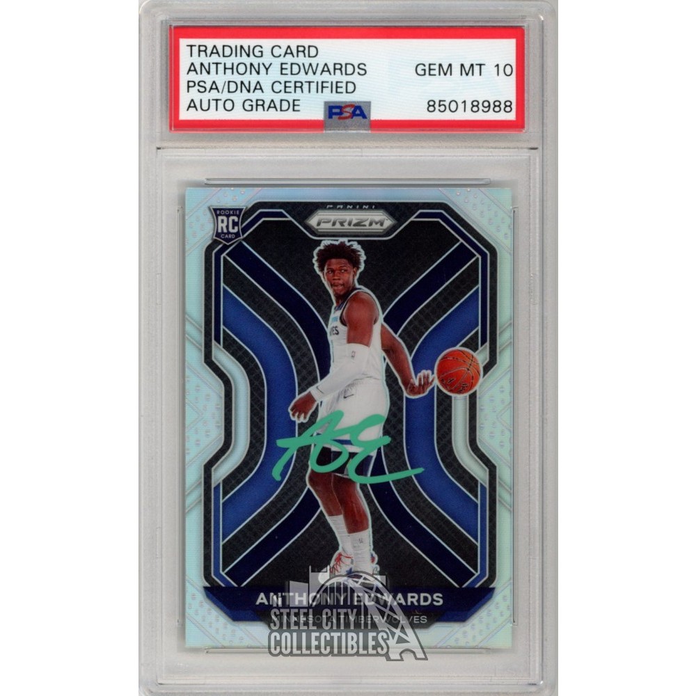 Anthony Edwards 2020-21 Panini Prizm Silver Autograph Rookie Card #258 ...