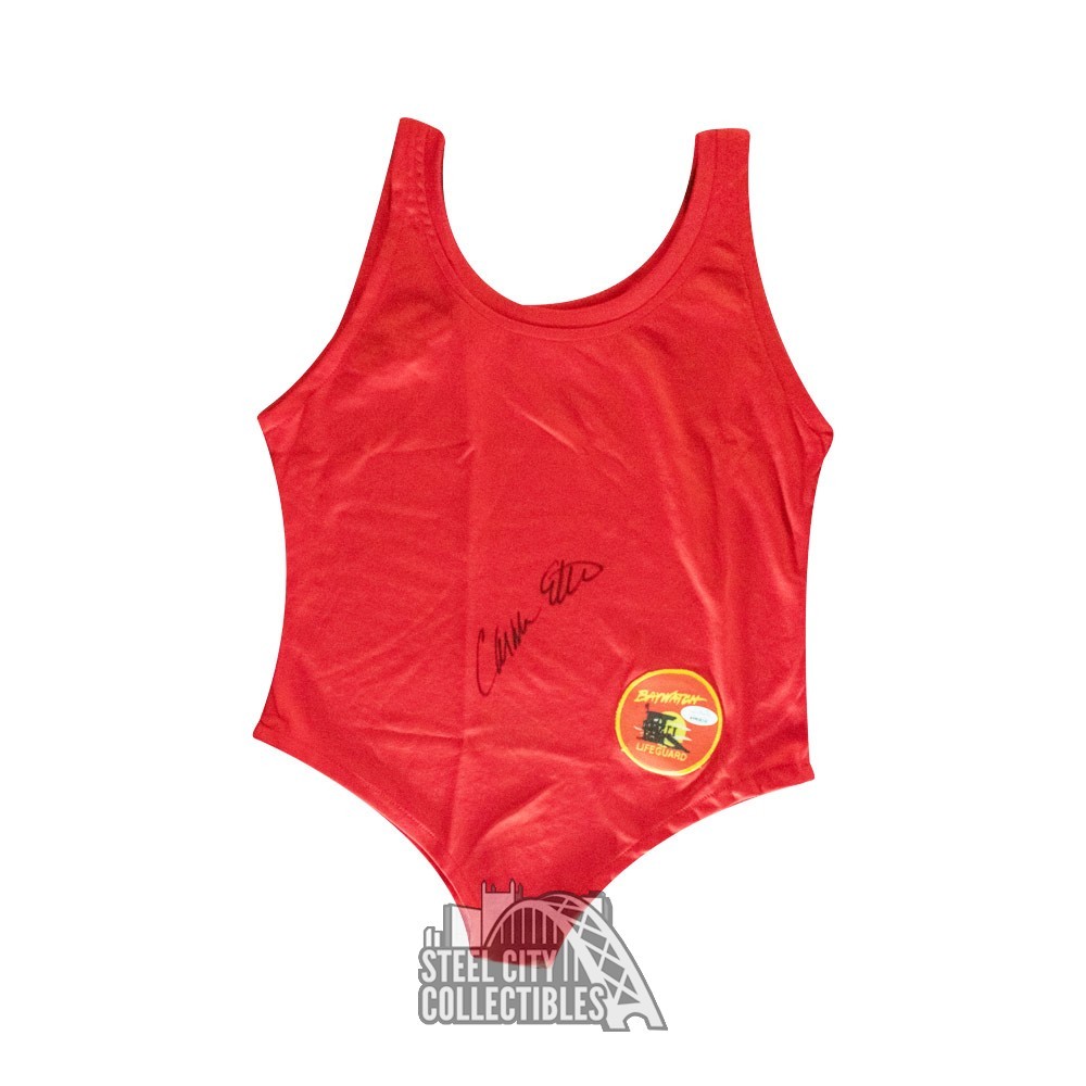 Carmen Electra Autographed Baywatch Red Bathing Suit - JSA COA | Steel ...