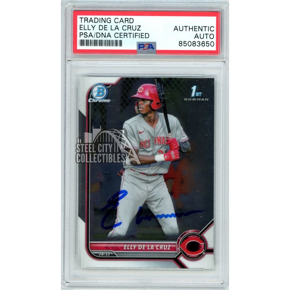 Elly De La Cruz 2022 1st Bowman Chrome Autograph Card #BCP-50 PSA/DNA ...