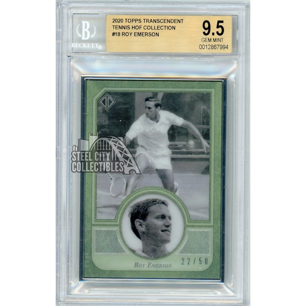 Roy Emerson 2020 Topps Transcendent Tennis Card 22/50 BGS 9.5 | Steel ...