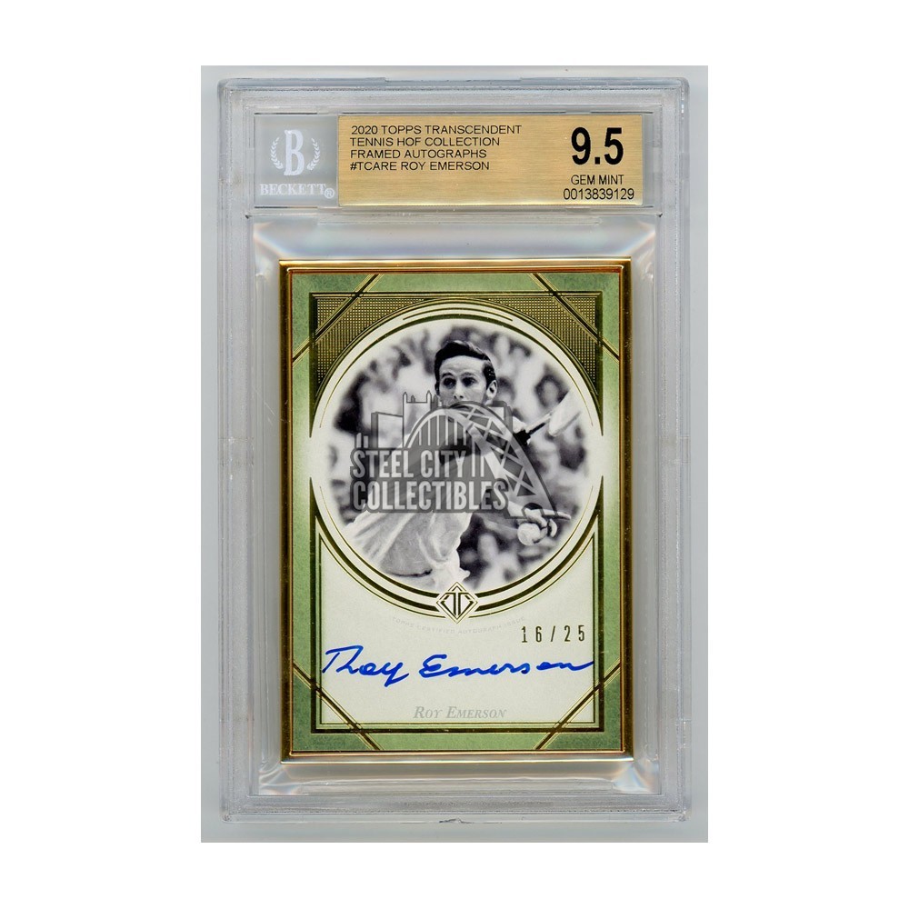Roy Emerson 2020 Topps Transcendent Tennis Autograph Card /25 BGS 9.5 ...