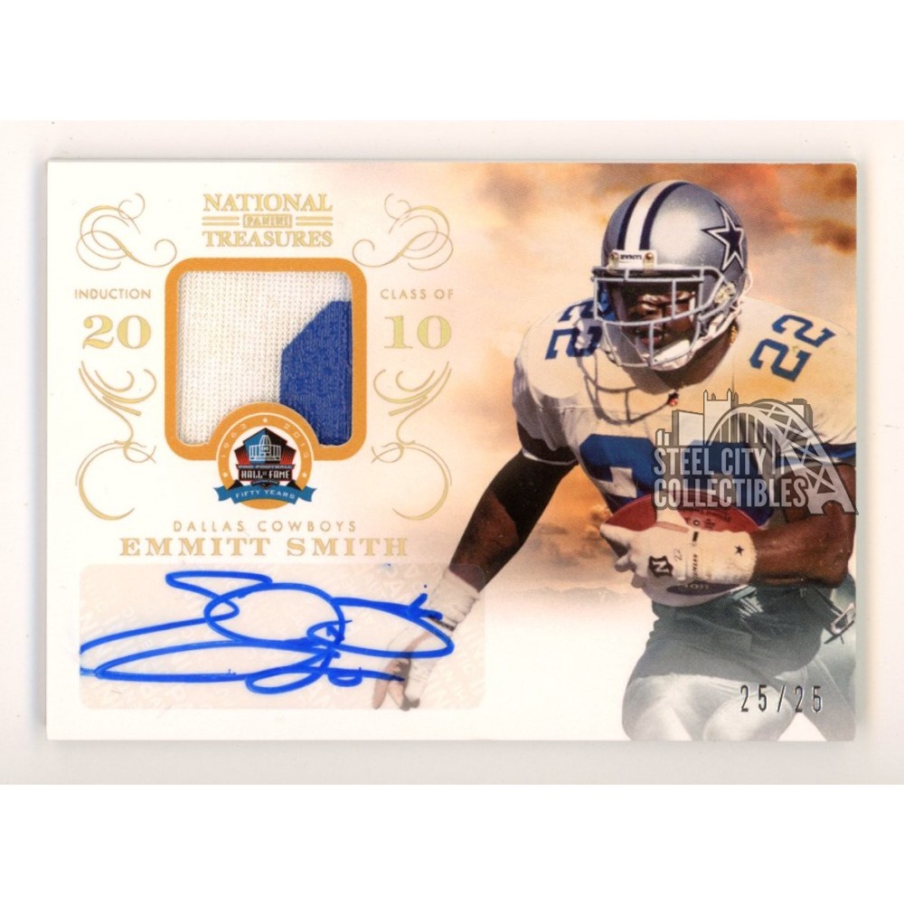 Emmitt Smith 2013 Panini National Treasures Autograph Patch Card #16 25 ...