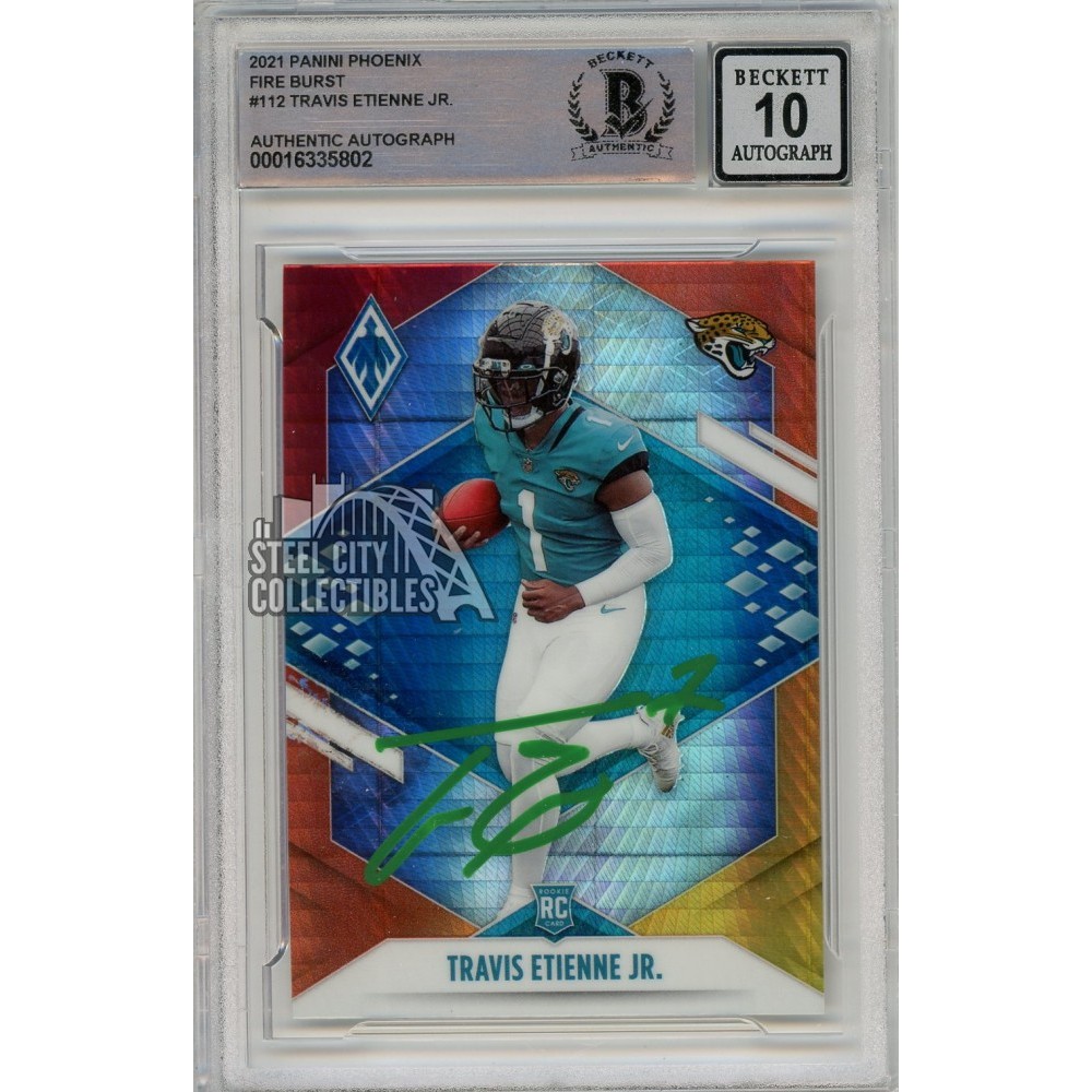 Travis Etienne Jr 2021 Panini Phoenix Fire Burst Autograph Rookie Card ...