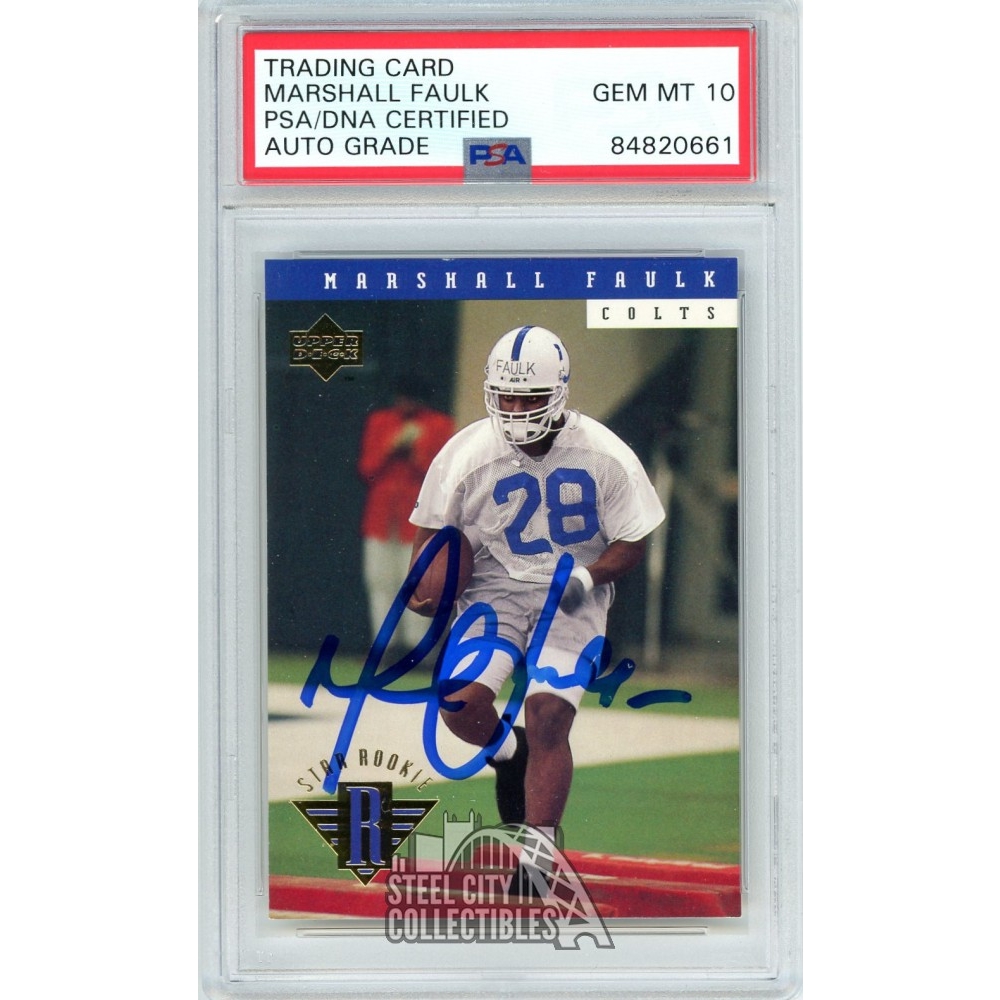 Marshall Faulk 1994 Upper Deck Autograph Rookie Card #7 PSA/DNA 10 ...