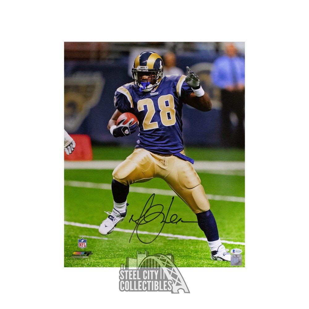Marshall Faulk Autographed St Louis Rams 16x20 Photo - BAS COA | Steel ...