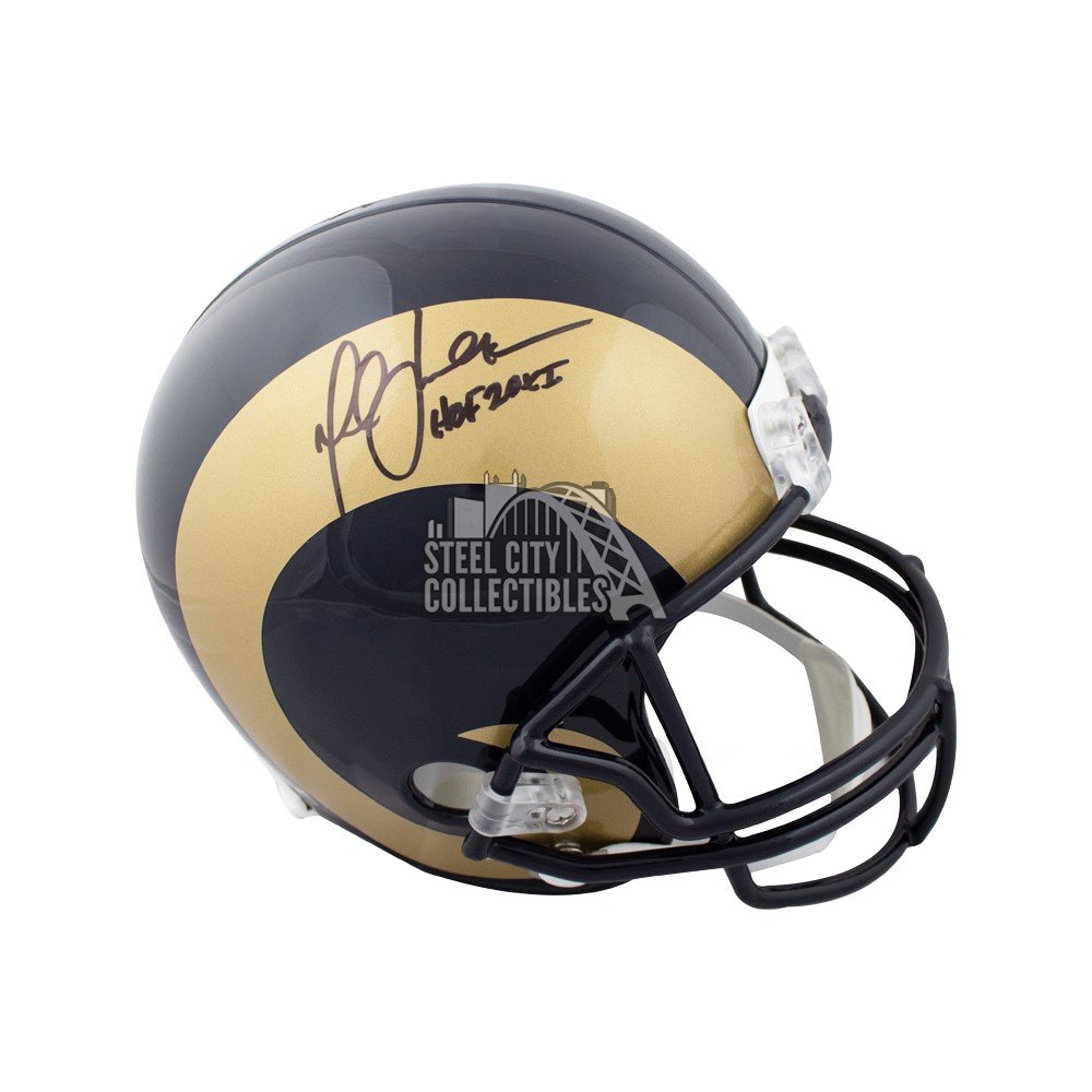 Marshall Faulk HOF Autographed St Louis Rams Gold Full-Size Football ...