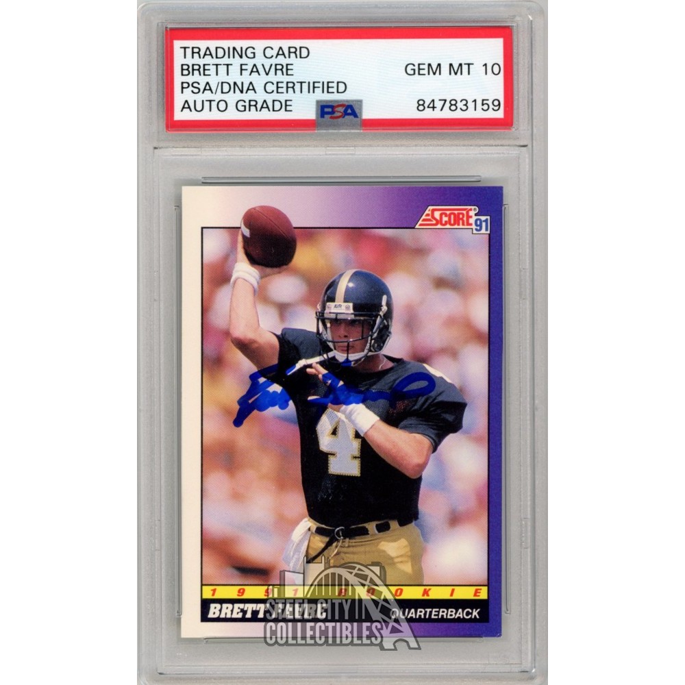 Brett Favre 1991 Score Autograph Rookie Card #611 PSA/DNA 10 | Steel ...