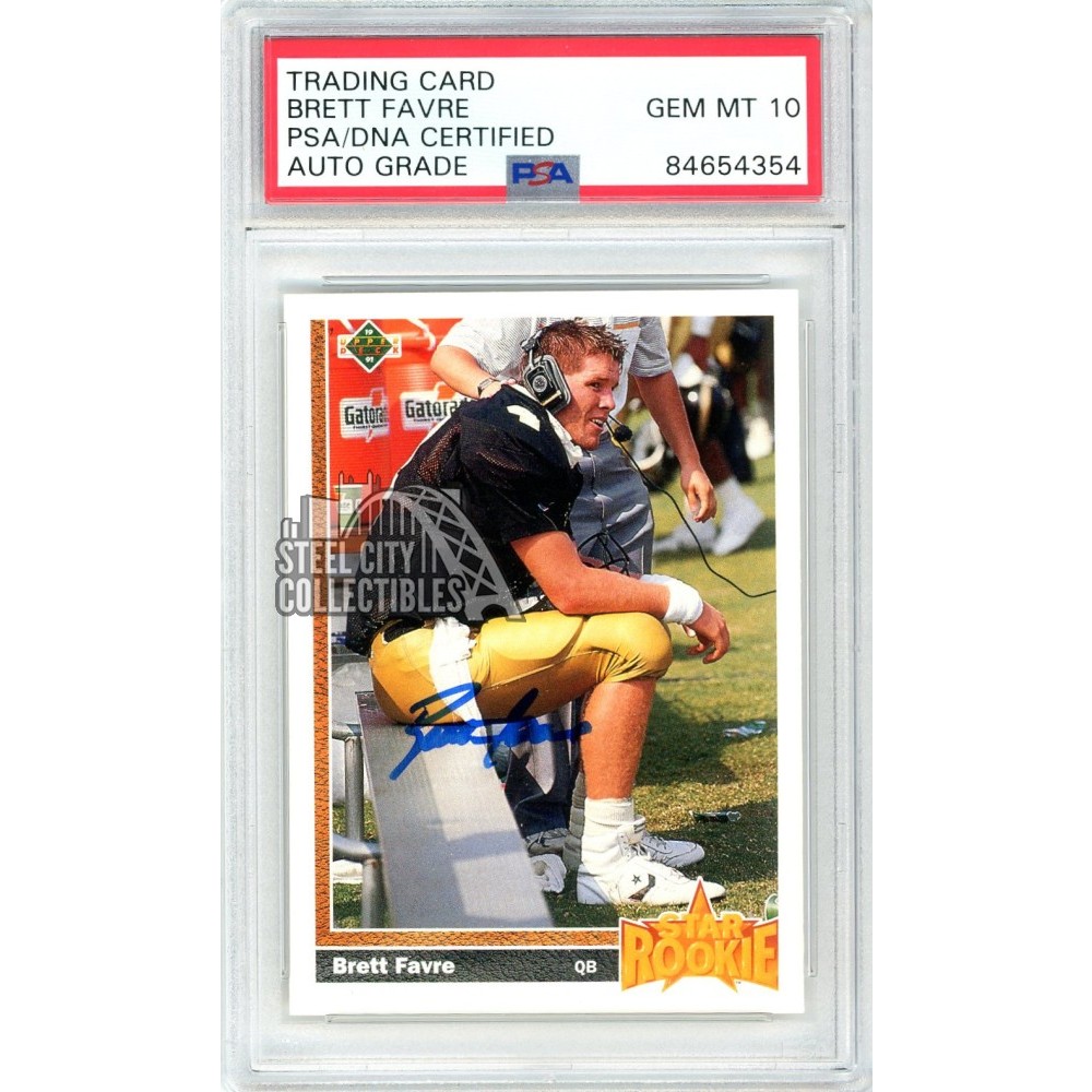 Brett Favre 1991 Upper Deck Star Rookie RC Autograph Card #13 PSA/DNA ...