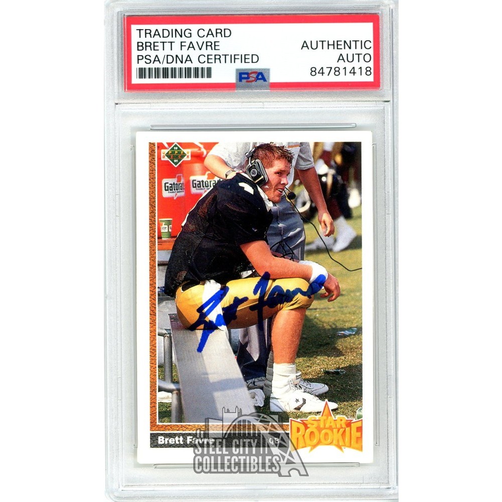 Brett Favre 1991 Upper Deck Star Rookie RC Autograph Card #13 PSA/DNA ...