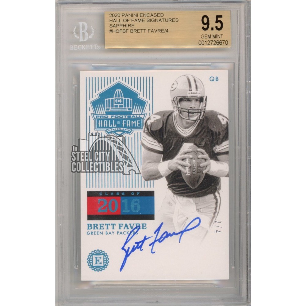 Brett Favre 2020 Panini Encased Hall Of Fame Autograph Card #HOF-BF 2/4 ...